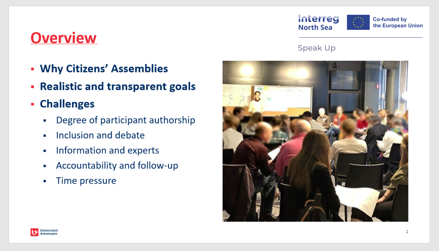 Deep dive into citizens assemblies Speak Up | Interreg North Sea